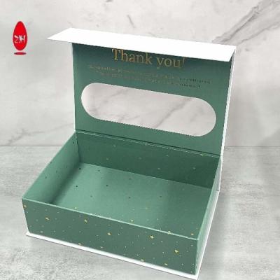 China White Magnetic Cosmetic Paper Gift Packaging Box With Window for sale