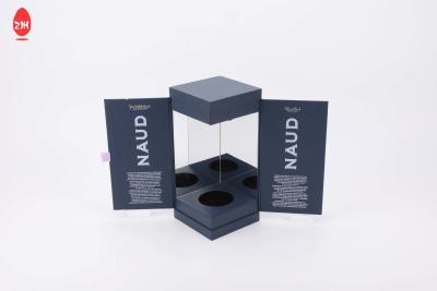 China Custom Logo Black Luxury Red Wine Magnetic Paper Packing Wine Bottle Packaging Gift Wine Box With Window for sale