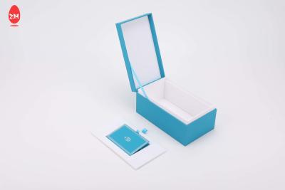 China Lid Base Blue Matt Perfume Packaging Box Gift Essential Oil Fragrance With Tray for sale
