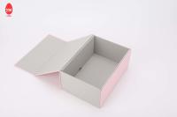 China Paperboard Clothes Shoe Packaging Boxes , Pink Matte Magnetic Gift Box With Ribbon for sale