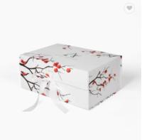 China Custom Kids Clothes Packaging Paper Magnetic Fold Gift Box White Large With Ribbon for sale
