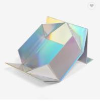 China Shoe Holographic Paper Rigid Magnetic Folding Gift Boxes Custom Printed With Ribbon for sale