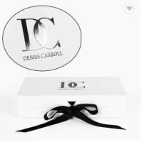 China Custom Logo Recycle White Box Cardboard Folding Packaging Boxes With Ribbon for sale