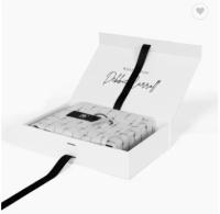 China Custom Logo Recycle White Box Cardboard Folding Packaging Boxes With Ribbon for sale
