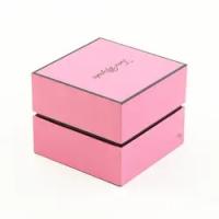 China Wholesale Pink Rigid Cardboard Candle Gift Box Magnet / Button / Tie Closure for sale