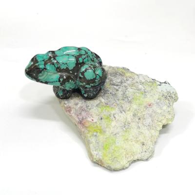 China Crafted Natural Turquoise Beads Polished 50mm - 80mm Carved Turquoise Bead for sale