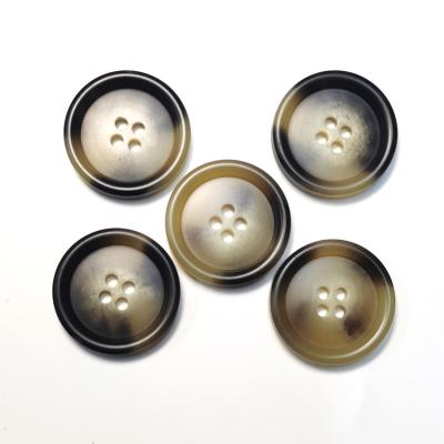 China Mixed Colors Resin Clothing Buttons 8mm - 28mm With Imitation Buffalo Horn Texture for sale