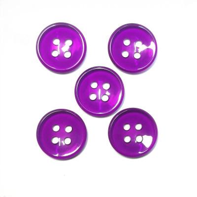 China Fashion Garment Solid Colored Resin Buttons With Smooth Glossy Surface Finish for sale