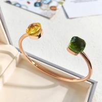 China Simple-Style Natural Gemstone Citrine and Jade Bracelet for sale