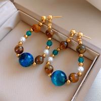 China 3mm - 10mm Size Natural Gemstone Earrings Polished Gemstone Dangle Earrings for sale
