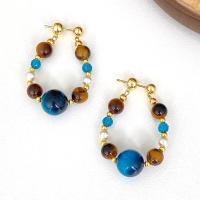 China 3mm - 10mm Size Natural Gemstone Earrings Polished Gemstone Dangle Earrings for sale