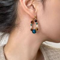 China 3mm - 10mm Size Natural Gemstone Earrings Polished Gemstone Dangle Earrings for sale