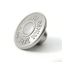 China Engraved Vintage Metal Buttons Polished Metal Buttons For Leather Denim for sale