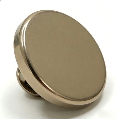 China Customizable Round Metal Flat Cap Button With Polished Surface for sale