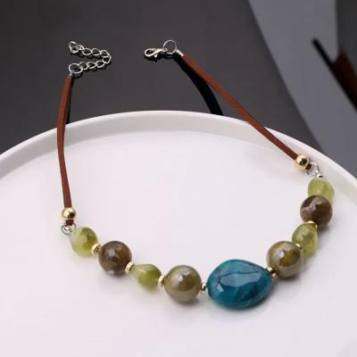 China Customizable Natural Gemstone Necklace Polished Surface Smooth Hand Feeling for sale