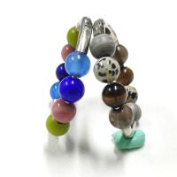 China 304 Stainless Steel Circular Clasp Inlaid With Natural Gemstone Beads for sale