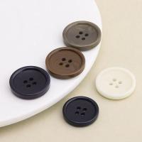 China Customizable Corozo Suit Buttons with Subtle Wood-Grain Patterns and 4-Hole Design for sale