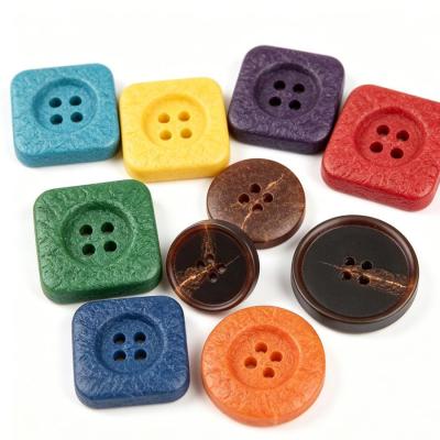 China Eco-friendly Resin Buttons with Customizable Colors and Imitation Mosaic Checkered Texture for Garments for sale