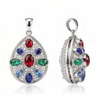 China Customizable Shape Gemstone Pendant with Polished Surface and Vintage Design for Elegant Jewelry-Zircon and rhinestone pendant for sale
