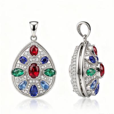 China Customizable Shape Gemstone Pendant with Polished Surface and Vintage Design for Elegant Jewelry-Zircon and rhinestone pendant for sale