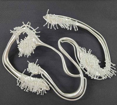 China Electroplated Vintage Copper Wire Buckle with Polished Bead Fringe for Structural Elegance in Fashion for sale