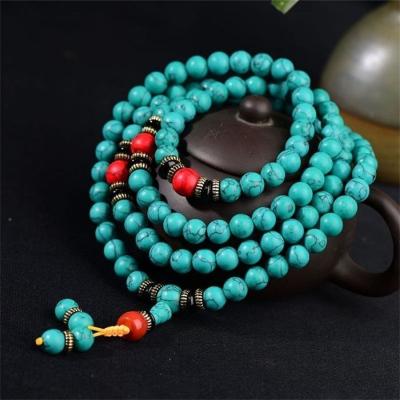 China Natural  Turquoise Gemstone Bracelet Armband with Islamic Prayer Beads and Pendants Handmade from Carefully Selected Natural Ores Worldwide for sale