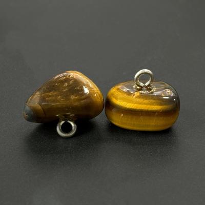 China Customizable Natural Stone Buttons with Polished Finish in Natural Shapes for Gemstone Buttons for sale