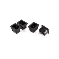 China 250V 10A IEC320 C14 Circular Electrical Connectors 3 Terminals Inlet Power Male Plug Socket Adapter for sale