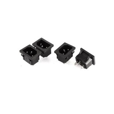 China 250V 10A IEC320 C14 Circular Electrical Connectors 3 Terminals Inlet Power Male Plug Socket Adapter for sale