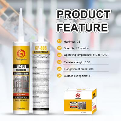 China Anti Aging Acetate Silicone Sealant Extra Large Flat Glass Sealant For High Rise for sale