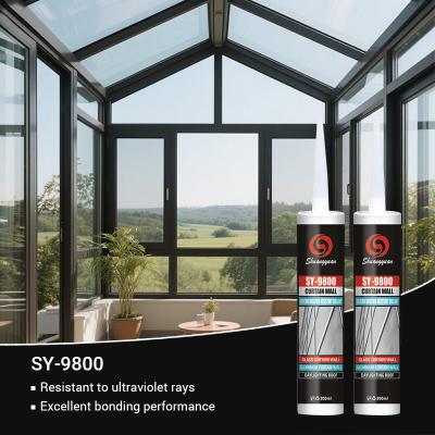 China SY-9800 Elastic Silicone Facade Sealant Long Term Weather Aging Resistance for Glass Curtain Wall Aluminum Alloy Structural Joints for sale