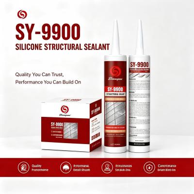 China Shuangyuan SY-9900 Neutral Silicone Structural Sealant Structural Adhesive for Glass Curtain Wall  Sunroom Weatherproof Silicone Glue for sale