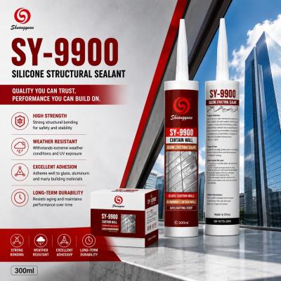 China Shuangyuan SY-9900 Structural Sealant UV Resistant Wide Temperature Range Bonding Glue for Stone Aluminum Panel  Curtain Wall for sale