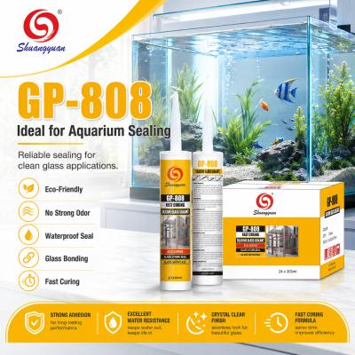 China GP-808 Eco-Friendly Fast-Curing Silicone Glass Sealant for Aquariums Acetate  Silicone Sealant for sale