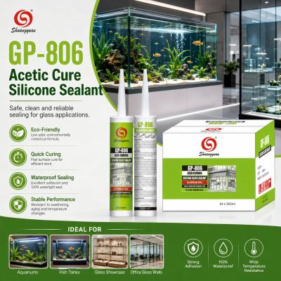 China GP-806 Acetic Cure Silicone Sealant for Aquariums, Fish Tanks and Glass Showcase for sale