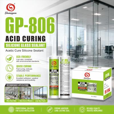 China GP-806 Eco-Friendly Acetic Cure Silicone Sealant for Indoor Glass Applications for sale