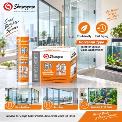 China GP Acetic Silicone Sealant Fast Dry Eco-Friendly Sealant for Glass and Aquariums for sale