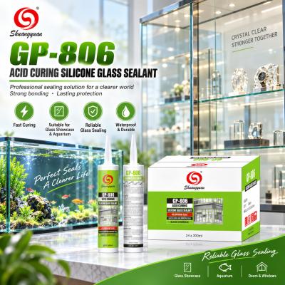 China GP-806 Quick Dry Acid Curing Silicone Sealant for Glass Construction for sale