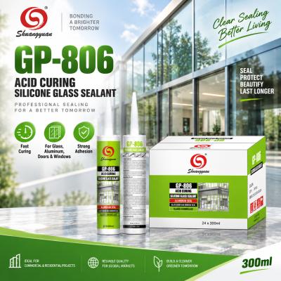 China GP-806 300ml Acid Silicone Sealant for Glass Doors, Windows and Fish Tanks for sale