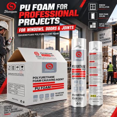 China Shuangyuan 750ml Polyurethane PU Foam Caulk for Construction Sealing for sale