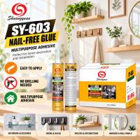 China SY-603 No Nails Adhesive Strong Mounting Glue for Shelves Hooks Panels and Home Improvement for sale