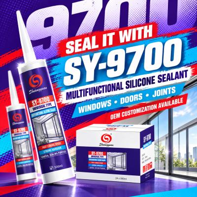 China Shuangyuan SY-9700 Window and Door Silicone Sealant for Interior and Exterior Use for sale