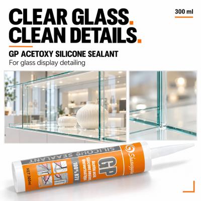 China GP 300ml Acetoxy Silicone Sealant for Window Glass Sealing and Interior Finishing for sale