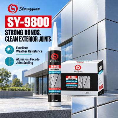 China SY-9800 Weather-Resistant Silicone Sealant for Glass Curtain Wall Joints for sale