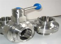 China Sanitary Stainless Steel Butterfly Valve DN20-DN300 16BAR Pressure with Plastic Handle for Food Processing for sale