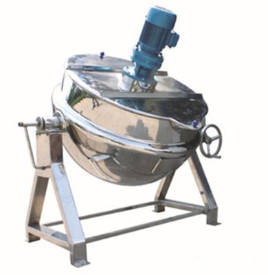 China Stainless Steel Steam Jacketed Kettle with Mixer & Scraper - 50L to 1000L Capacity, 0.3-0.9 MPa Steam Pressure for sale