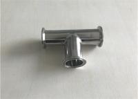 China CNC Machine Stainless Steel Tri Clamp Tee Fittings 1-6 Inch SMS Standard for Pharmaceutical Industry for sale
