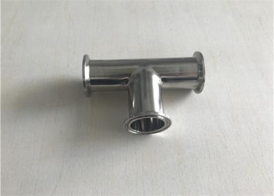 China CNC Machine Stainless Steel Tri Clamp Tee Fittings 1-6 Inch SMS Standard for Pharmaceutical Industry for sale