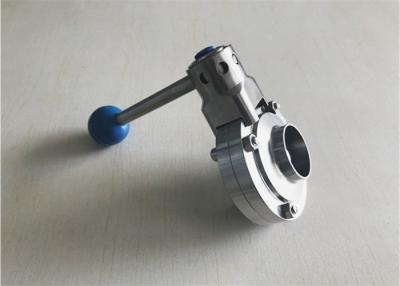 China Stainless Steel Sanitary Butterfly Valve DN20-DN150 10 Bar Pressure ISO DIN Standard for Chemical Industry for sale