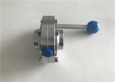 China SS 304 Sanitary Butterfly Valve Welding Type 3A IDF Standard 25-150mm 10 Bar Pressure Manual Operation for sale